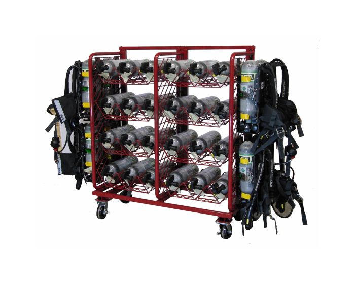 SCBA &n Cylinder Storage Mobile Rack